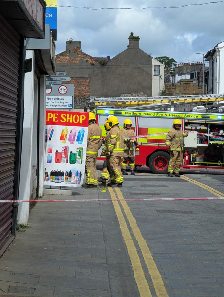 Emergency Services Attend Fire At Vape Heaven In Carrickfergus